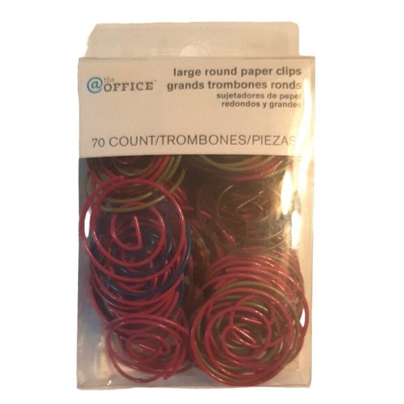 the office | Office | 7 Large Round Paper Clips Many Colors For Office ...